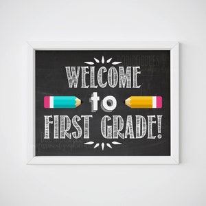Welcome to first grade classroom signs classroom welcome | Etsy