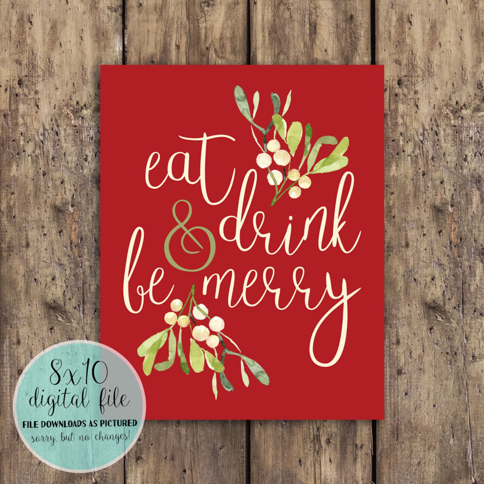 Eat Drink and Be Merry Christmas Printable Christmas Sign - Etsy