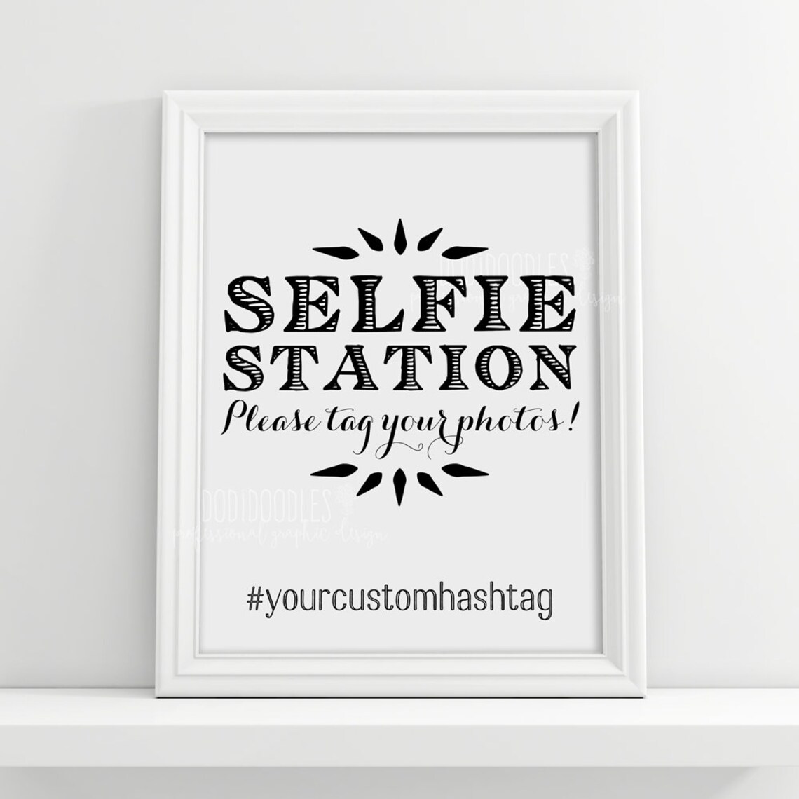 Selfie Station Sign Selfie Station Custom Hashtag Sign | Etsy