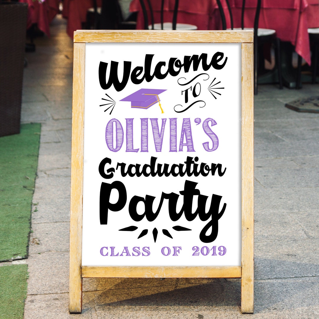 Purple Graduation Signs Graduation Party Decor Custom - Etsy