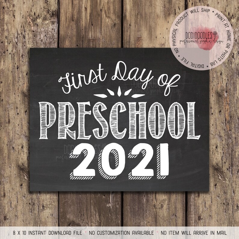 First Day of Preschool Sign First Day of School First Day of | Etsy