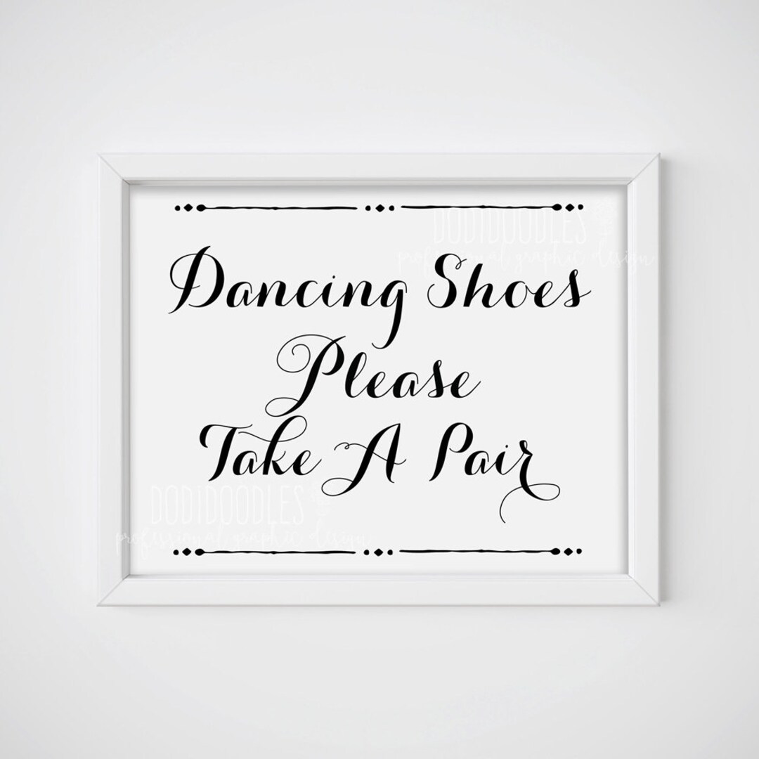 Dancing Shoes Sign, Dancing Shoes, Flip Flop Basket Sign, Dance Floor ...