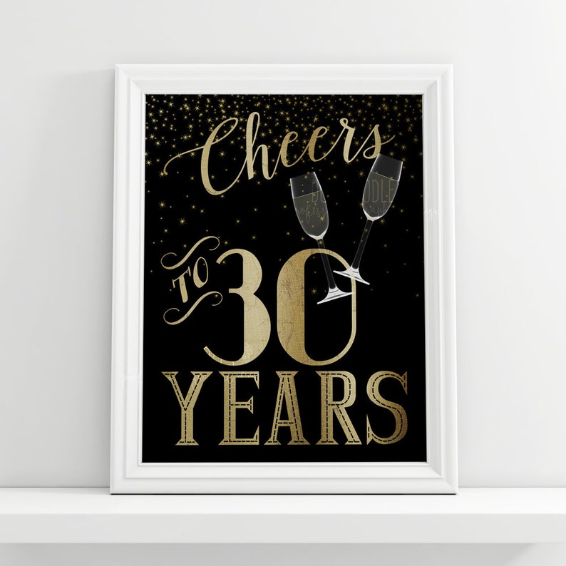 Cheers to 30 Years Anniversary Sign Birthday Sign 30th - Etsy