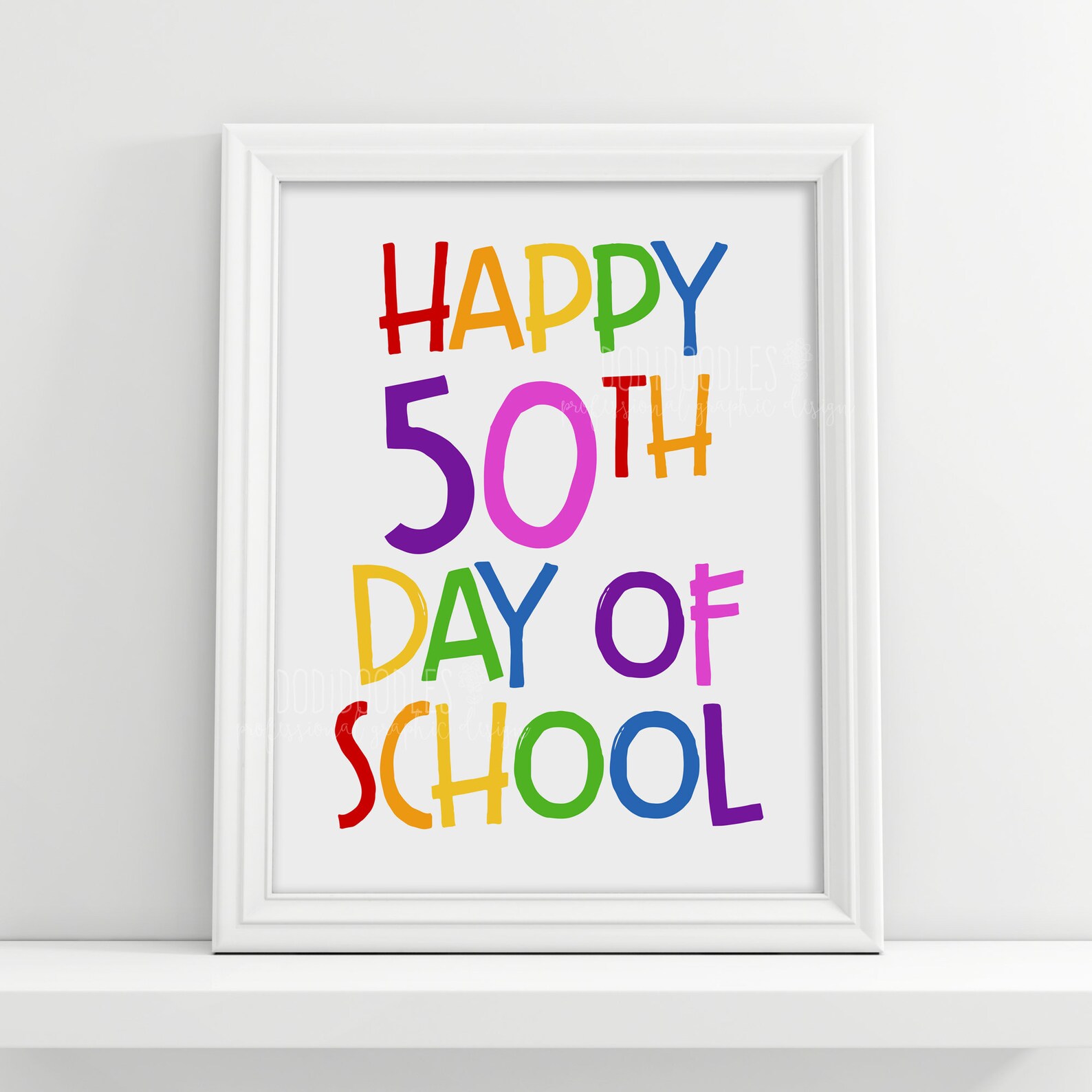 Happy 50th Day of School 50th Day Sign Student Photo Props | Etsy