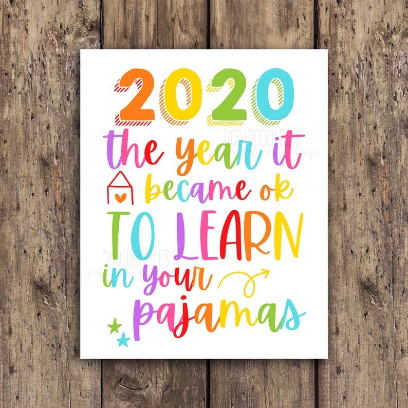 School in Pajamas Remote Learning 2020 Meme Classroom - Etsy