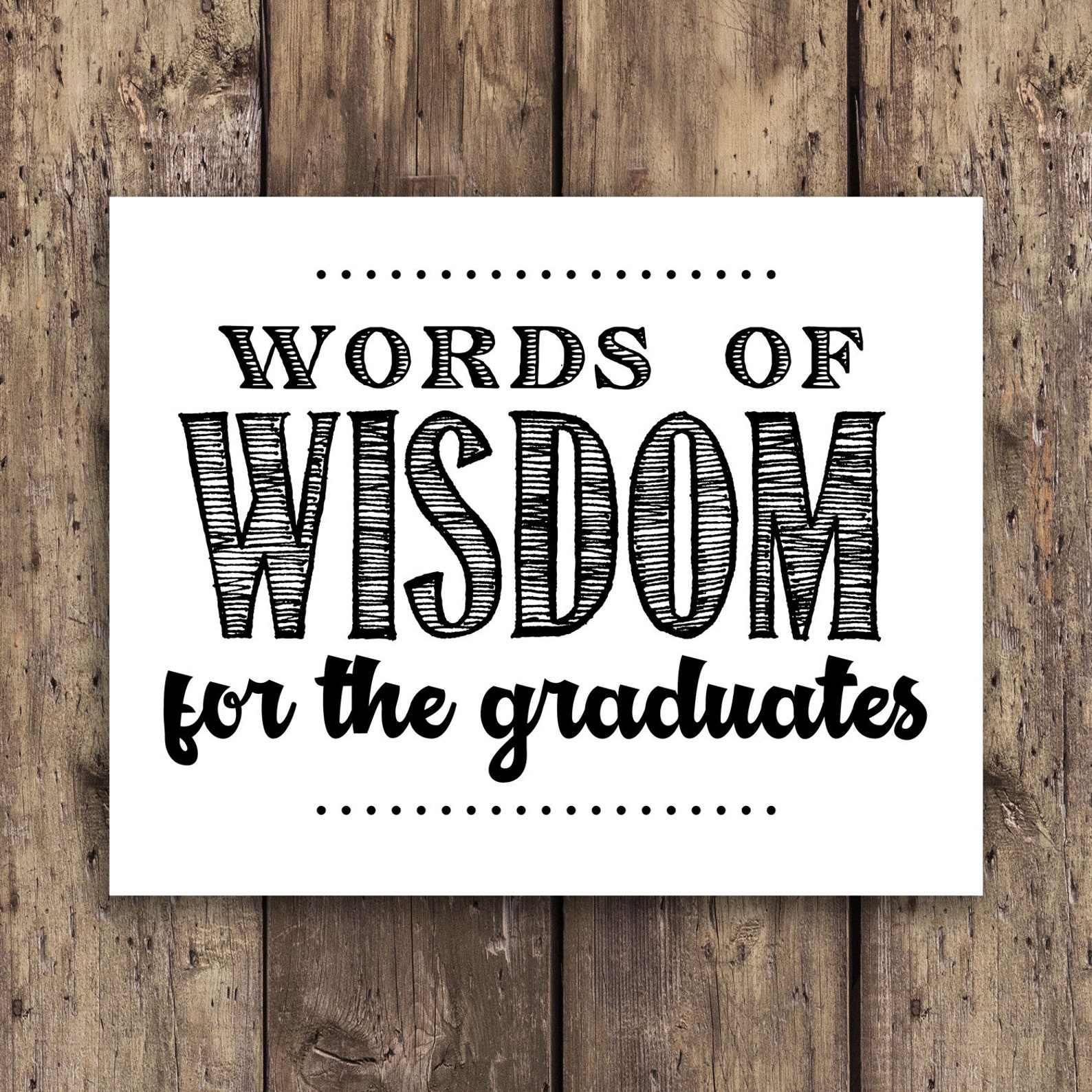 Graduation Party Decor Words of Wisdom for the Graduates - Etsy