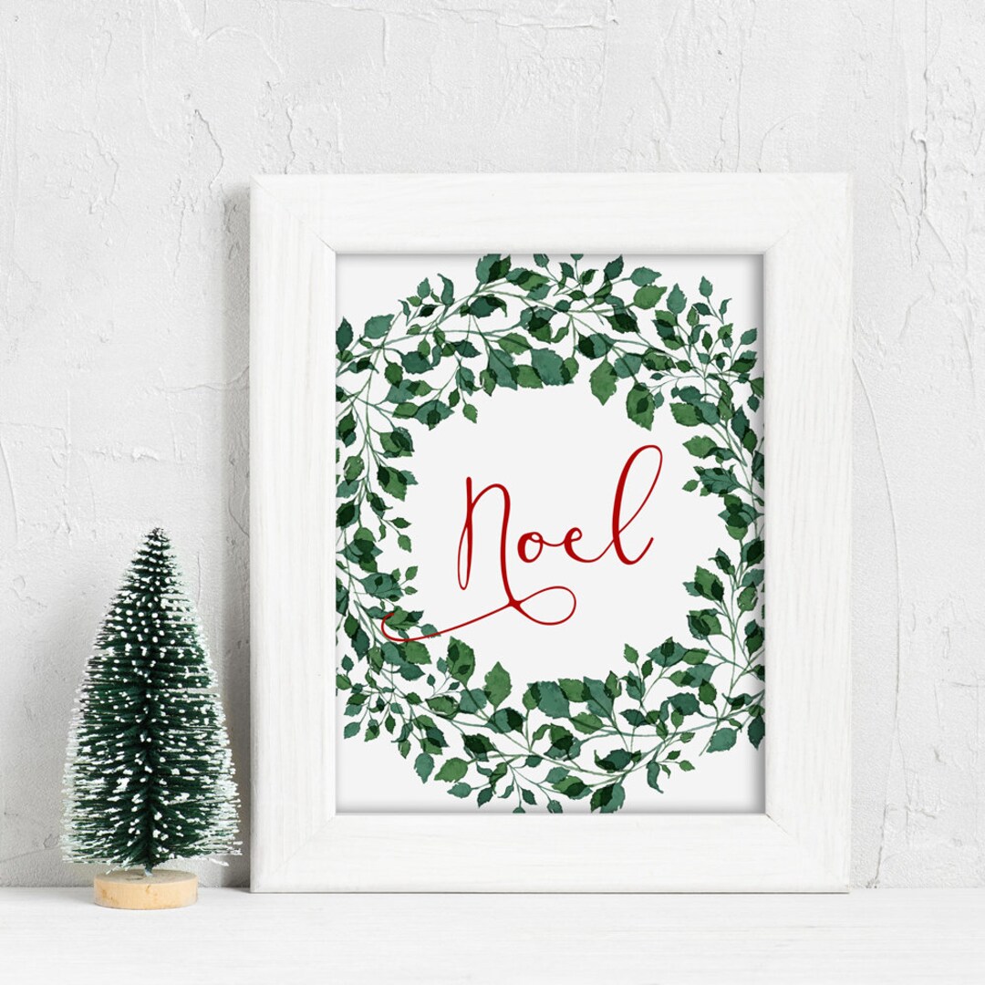 Noel Sign, Noel Printable, Christmas Wreath, Noel Print, Noel Wall ...