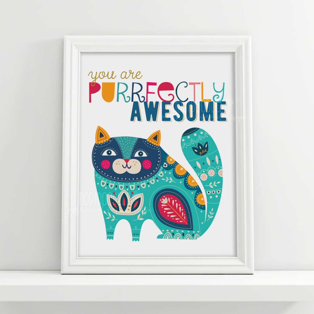Cat Printables Cat Wall Art Cat Lover Gift Wall Art - Etsy