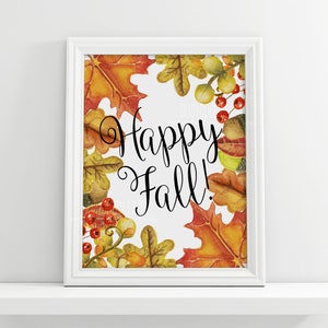 Happy Fall Happy Fall Sign Fall Print Fall Printable Fall - Etsy