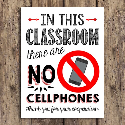 Classroom Poster Teacher Rules Classroom Sign No Cell - Etsy UK