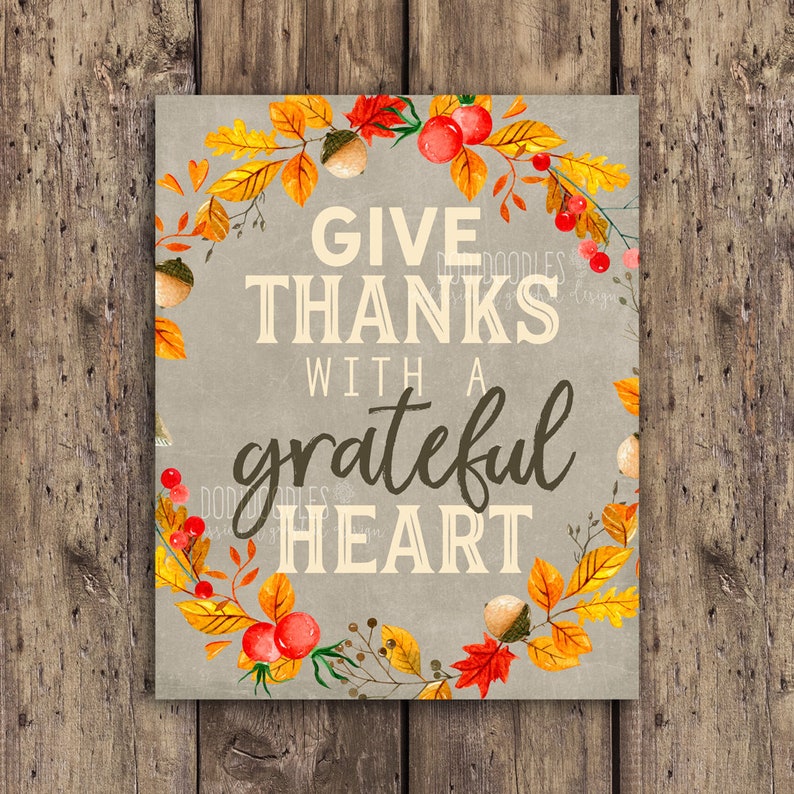 Give Thanks With a Grateful Heart Give Thanks Sign Give - Etsy