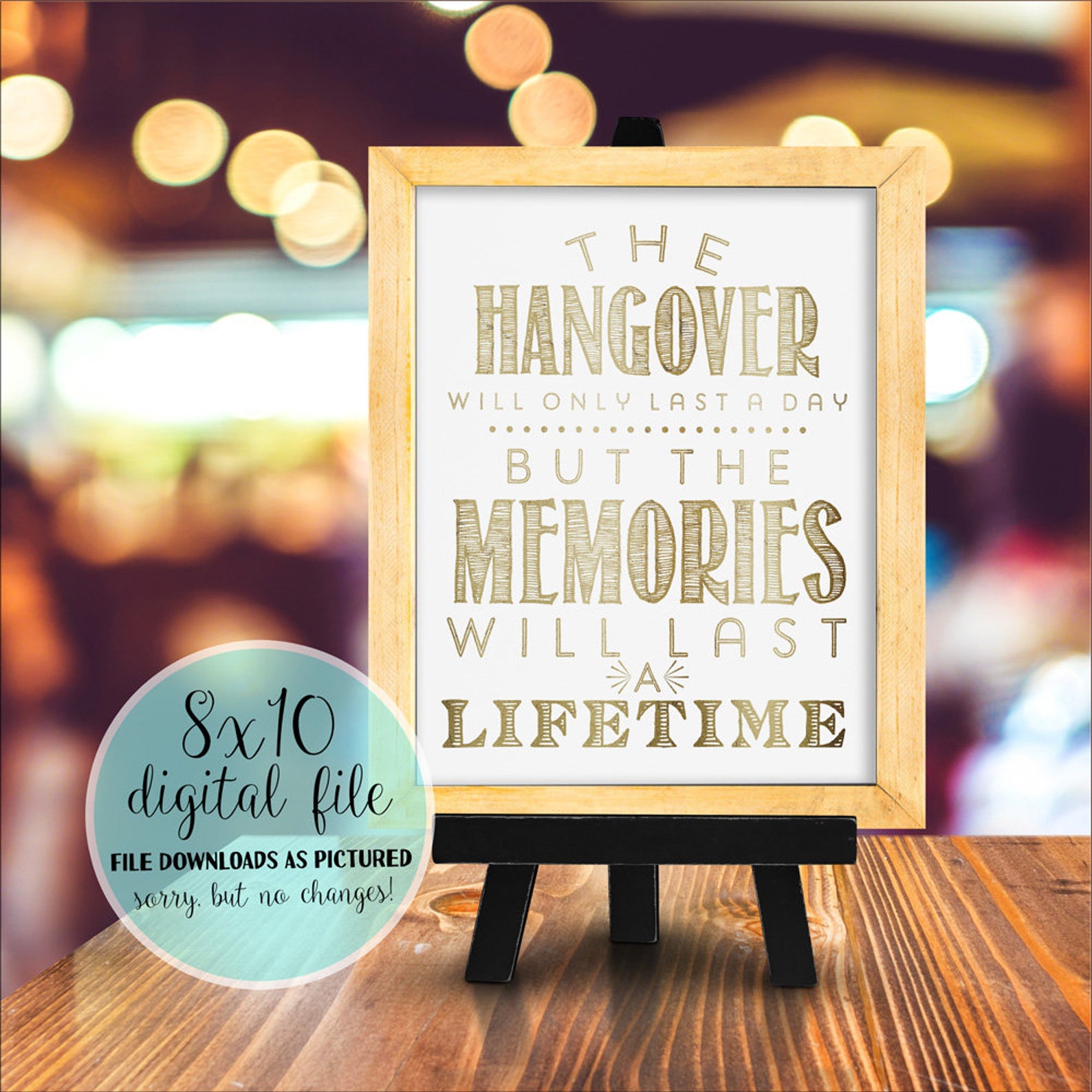 Hangover Kit Sign the Hangover Will Only Last a Day - Etsy
