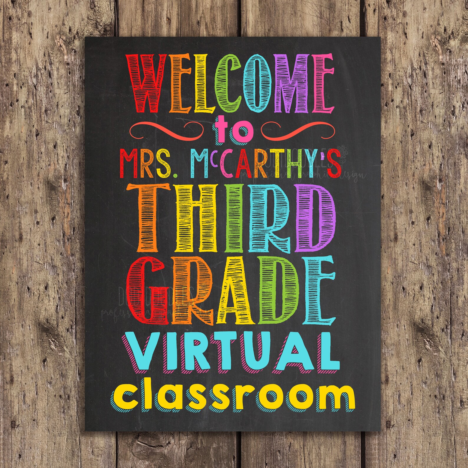 Virtual Classroom Poster Remote Classroom Welcome Teacher | Etsy