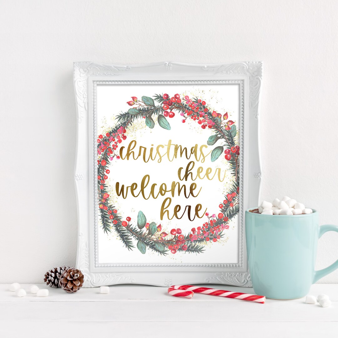 Christmas Cheer Welcome Here, Christmas, Christmas Print, Christmas ...