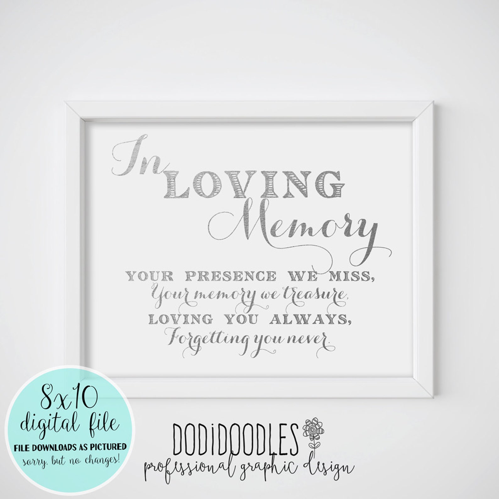 In Loving Memory Printable Sign Wedding Memorial Table Your - Etsy