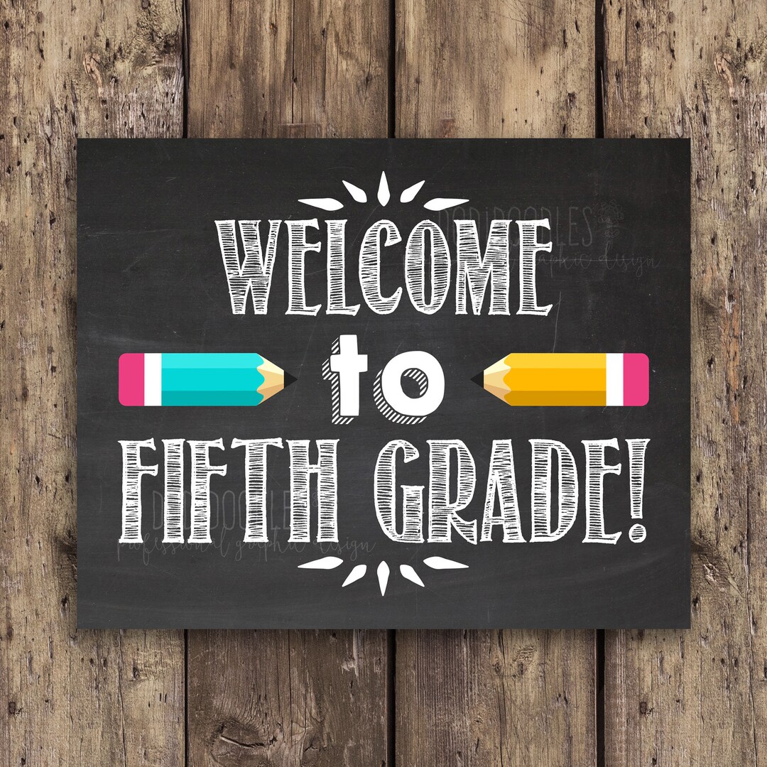Welcome to Fifth Grade, Classroom Signs, Classroom Welcome, Teacher ...