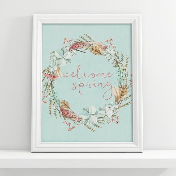 Welcome Spring Welcome Spring Sign 8x10 Welcome Spring | Etsy