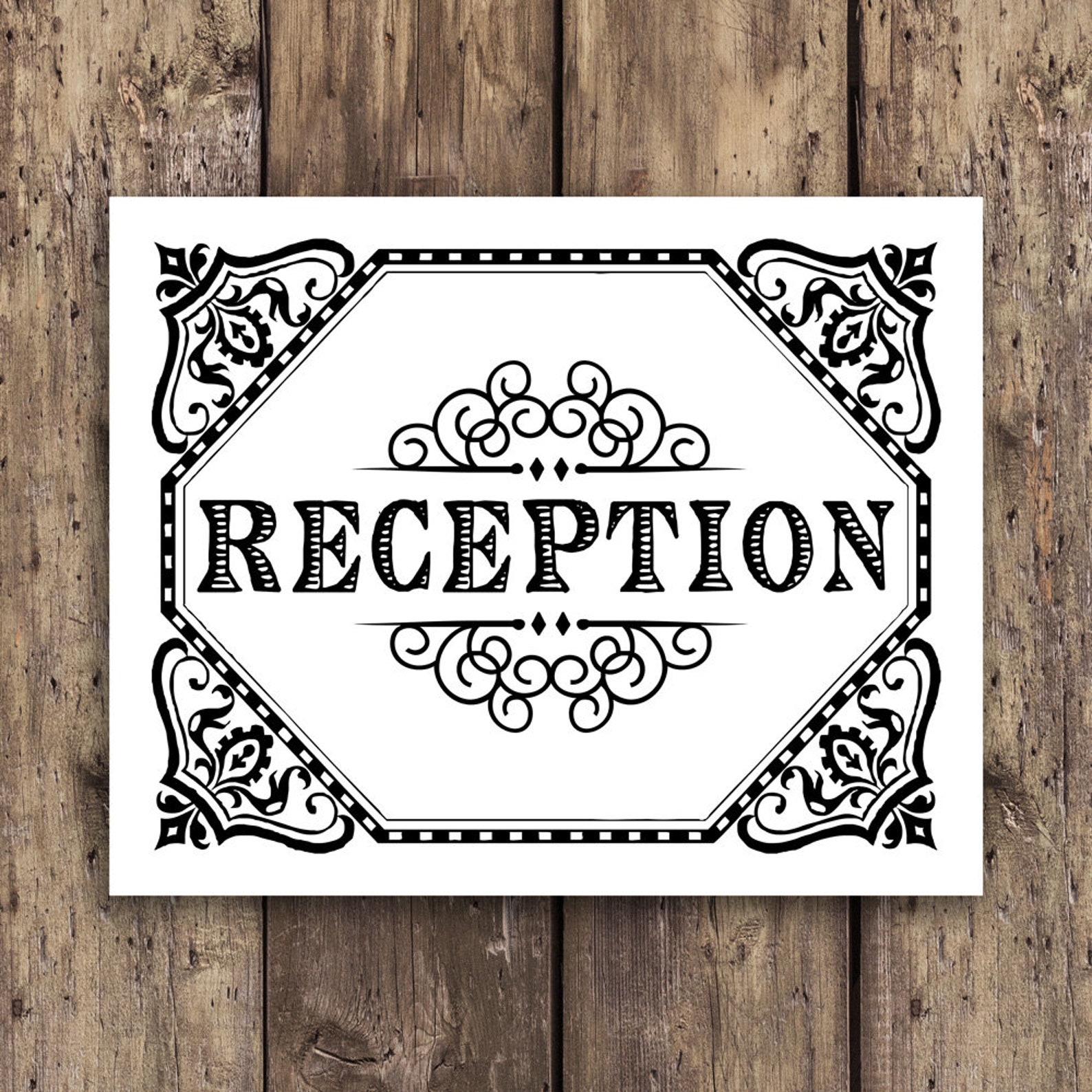 Reception Sign Wedding Sign 8x10 Printable Sign Wedding | Etsy