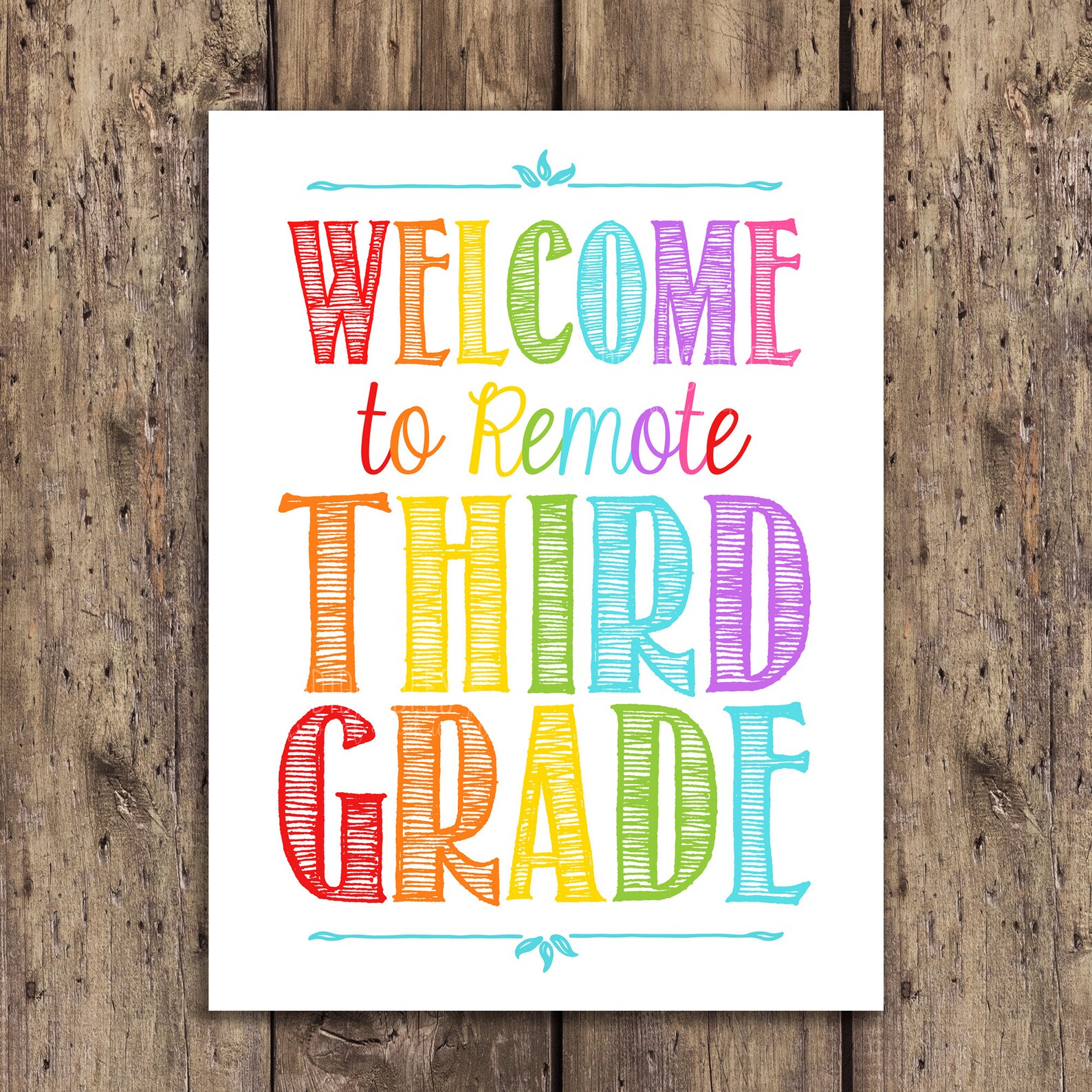 Remote Classroom Decor Welcome to Remote Third Grade | Etsy