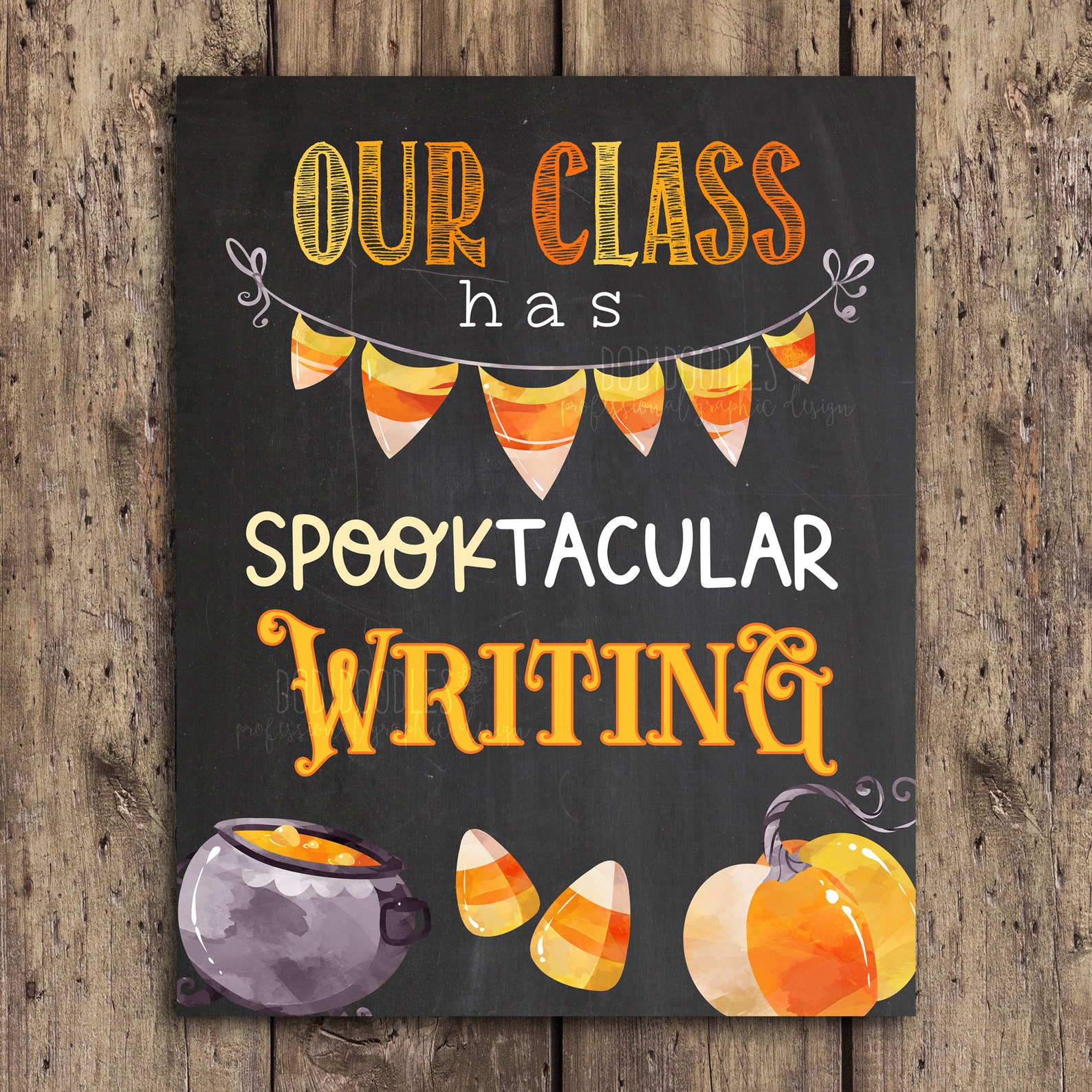 Halloween classroom signs our class has spooktacular writing | Etsy