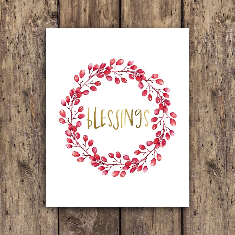 Blessings Printable Fall Wall Art Fall Printables Christmas | Etsy