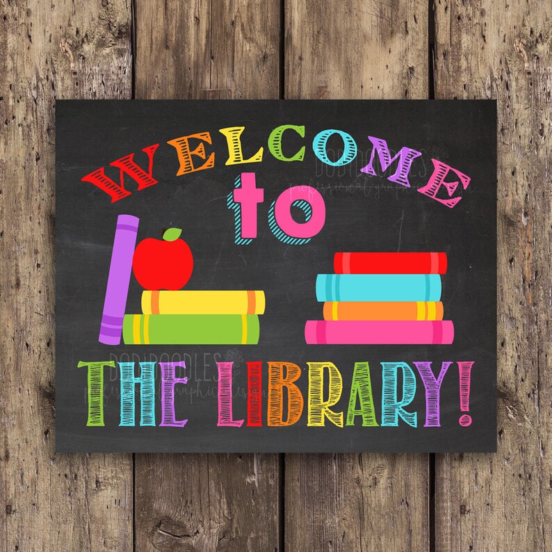 Library Welcome to the Library Classroom Signs Classroom - Etsy UK