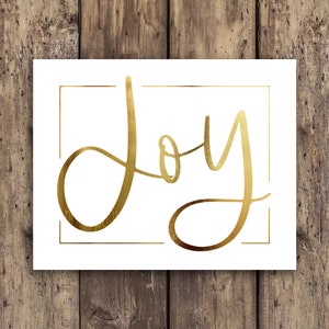 Gold Joy Sign, Joy Printable, Gold Christmas Signs, Joy Signs, Joy ...