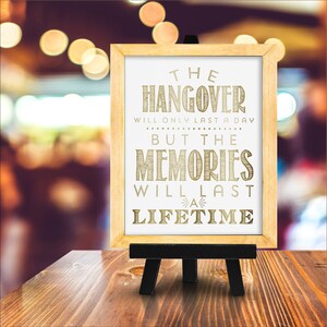 Hangover Kit Sign, the Hangover Will Only Last a Day, Bachelorette ...
