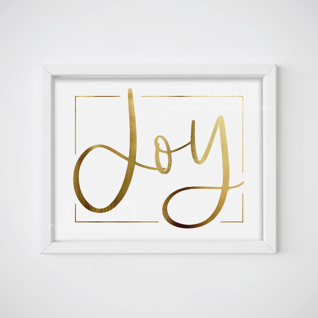Gold Joy Sign, Joy Printable, Gold Christmas Signs, Joy Signs, Joy ...