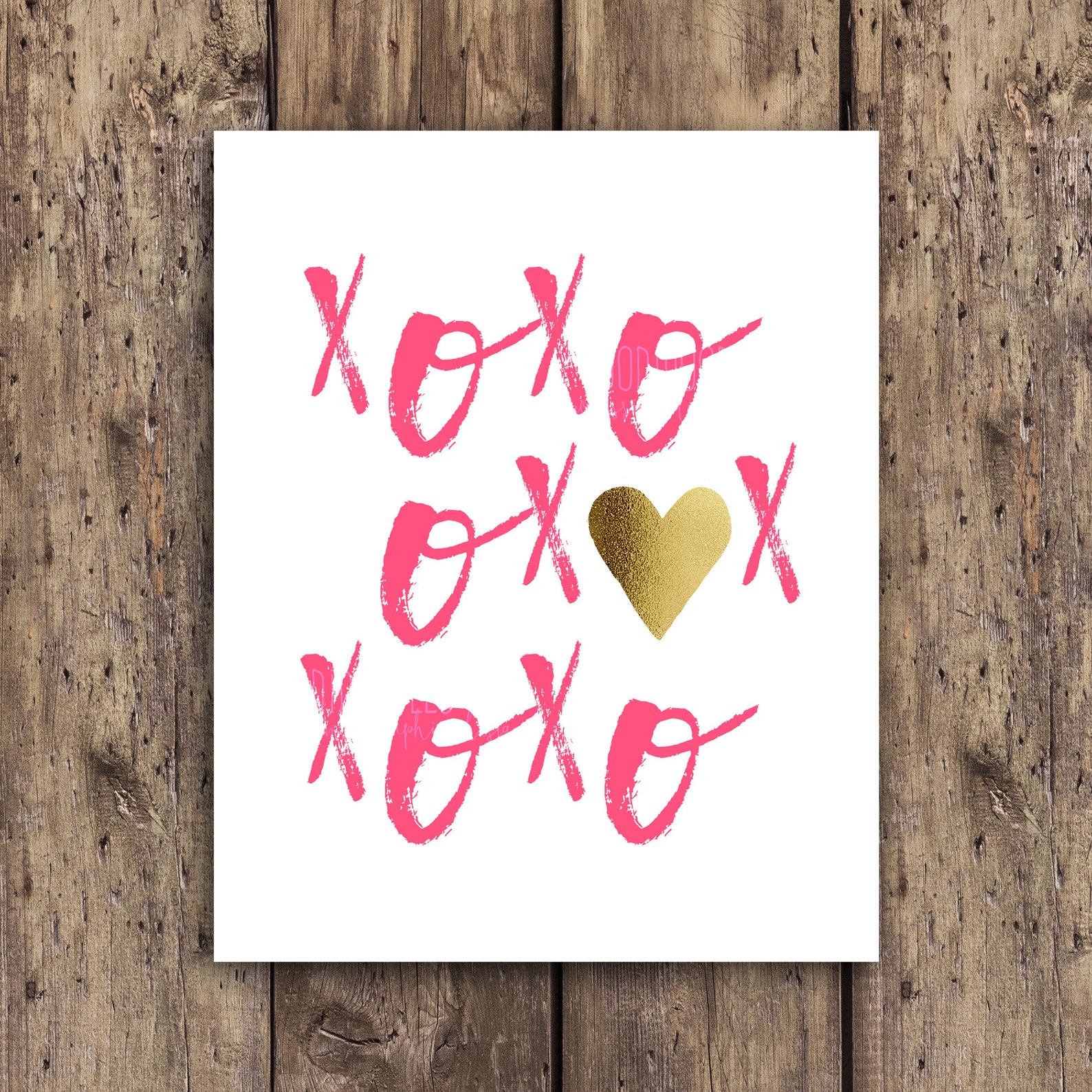 Xo Gold Heart Printable Xo Printable Xo Print Xo Sign Xo | Etsy