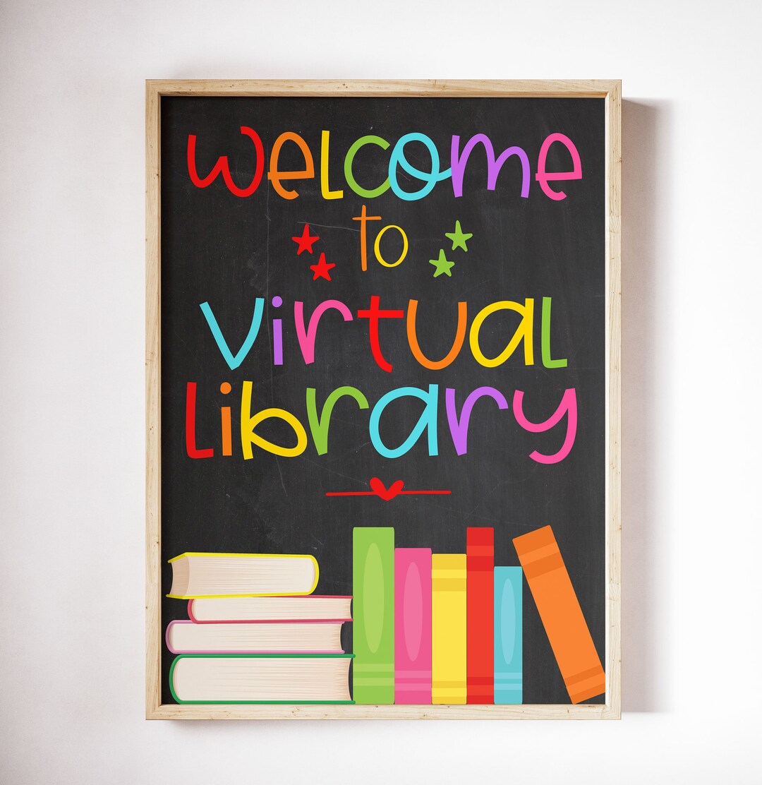 Library Welcome Virtual Library Classroom Signs Classroom - Etsy