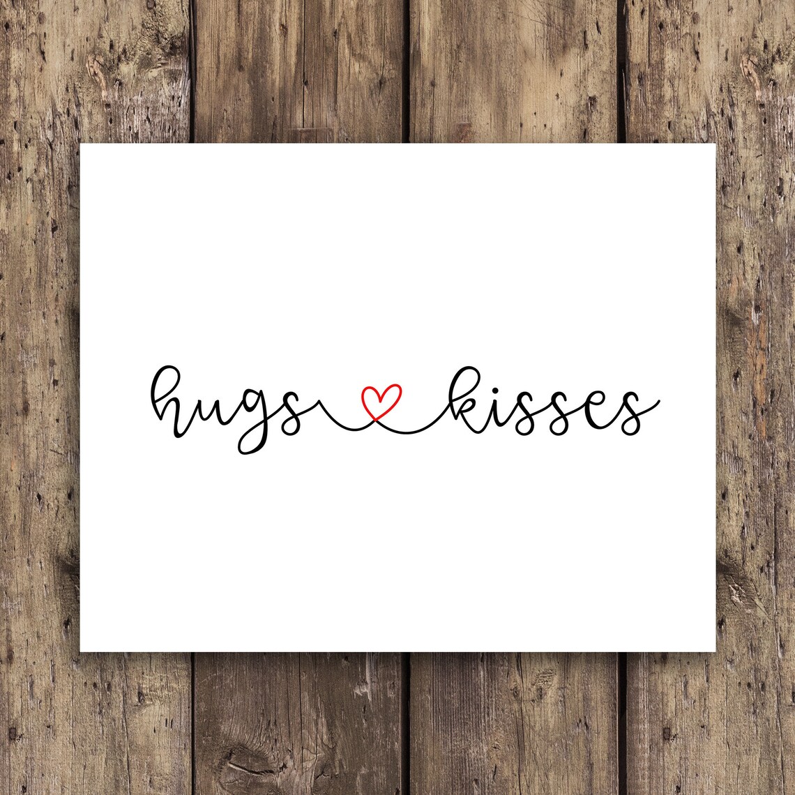 Hugs and kisses hugs and kisses sign red heart valentines | Etsy