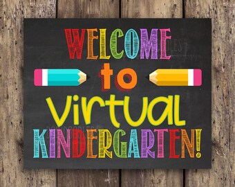 Welcome to Virtual Kindergarten E-learning Decor Distance | Etsy