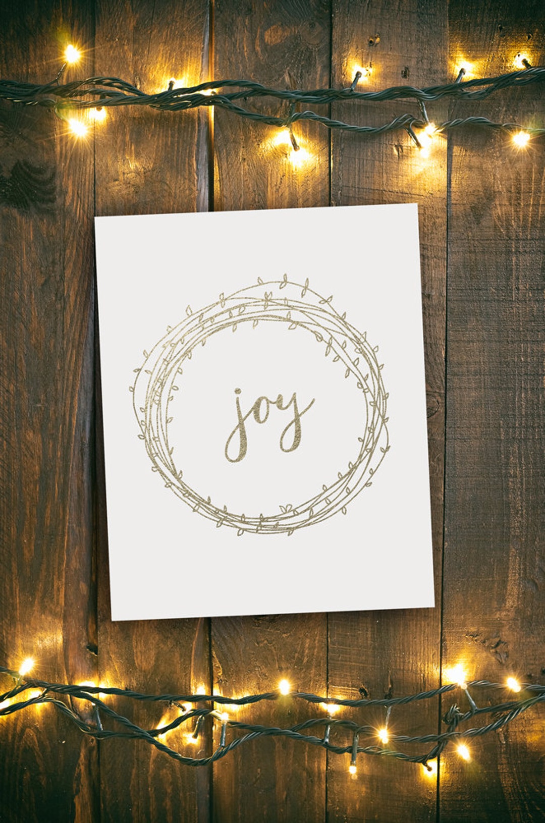 Joy Printable, Christmas Printable, Digital Download, Joy Wreath Print ...