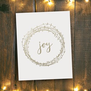 Joy Printable, Christmas Printable, Digital Download, Joy Wreath Print ...