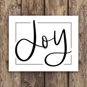 Joy Sign, Joy Printable, Black and White Joy Printable, Joy Signs, Joy ...