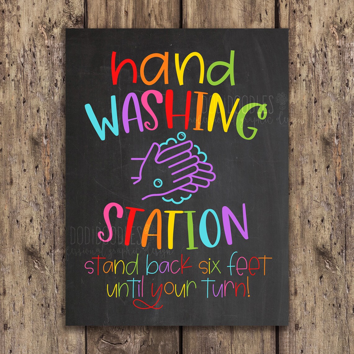 Classroom Poster Hand Washing Station Sign 18x24 Chalkboard | Etsy