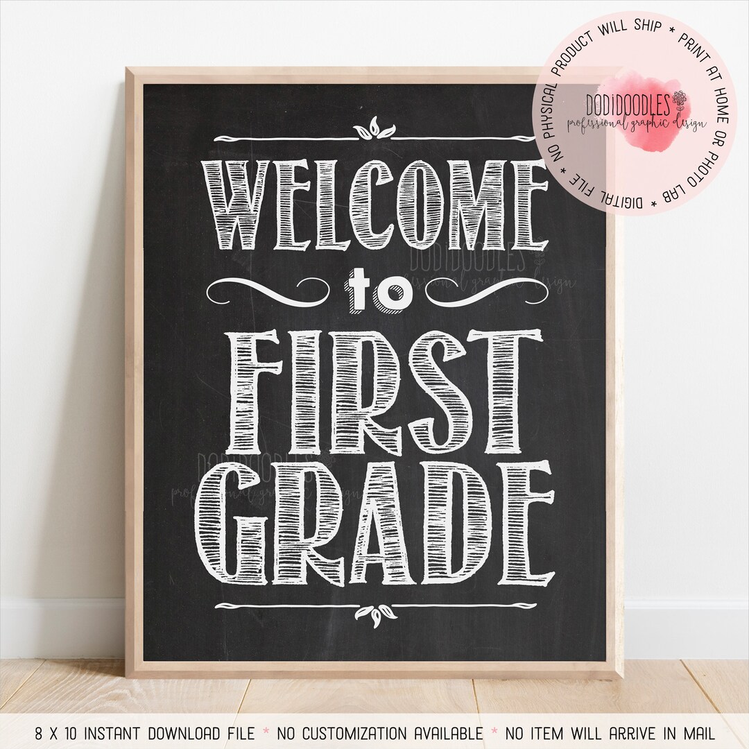 Welcome to First Grade Classroom Door Poster, Classroom Welcome, 8x10 ...