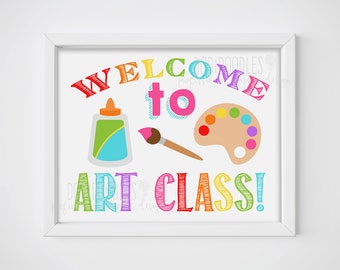 Welcome to Art Class Sign - Etsy