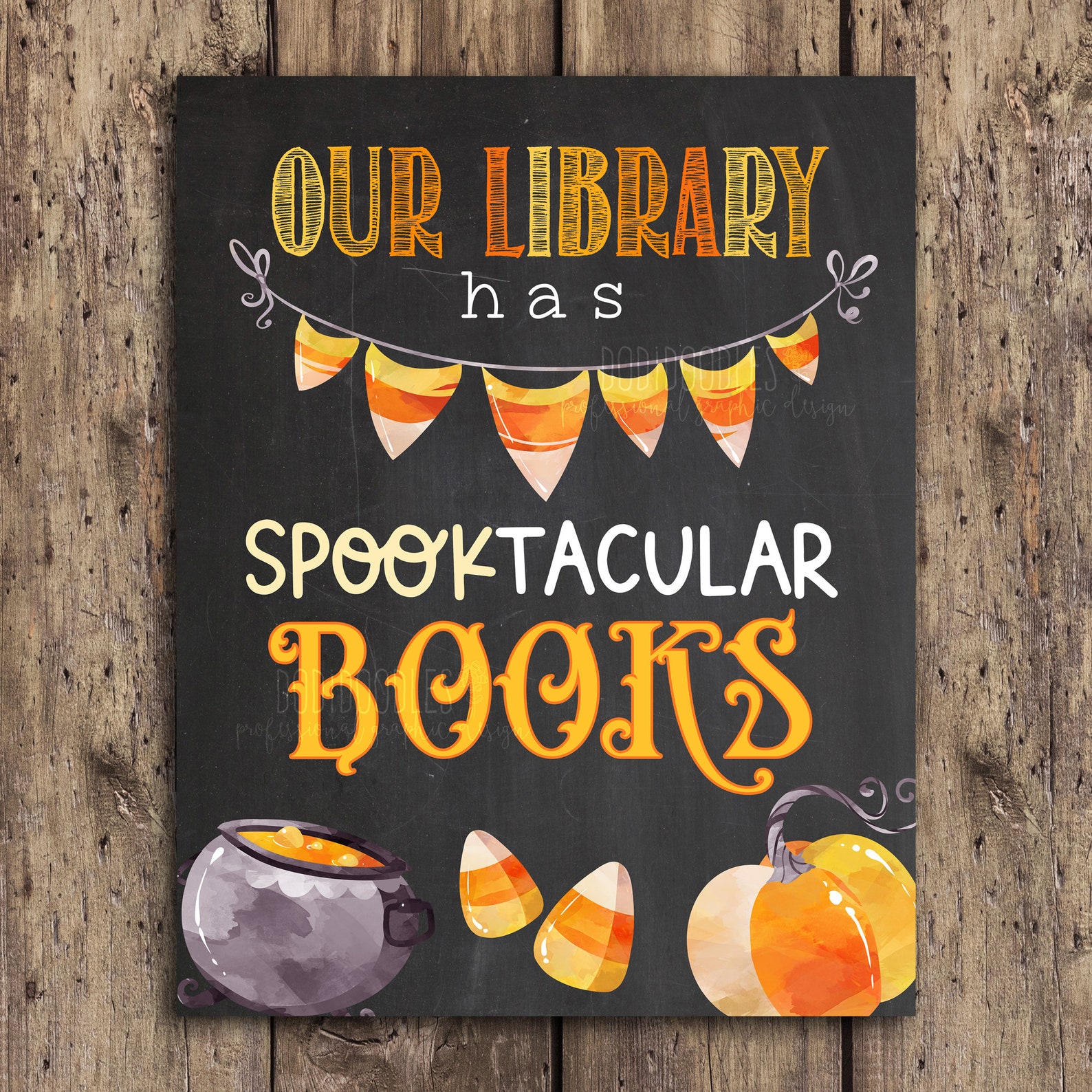 Halloween Library Door Sign 11x14 Halloween Sign Halloween - Etsy