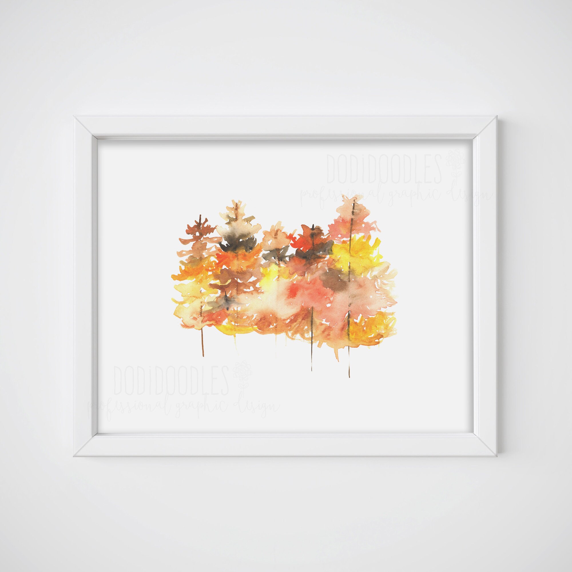 Fall printable fall printables watercolor trees autumn | Etsy