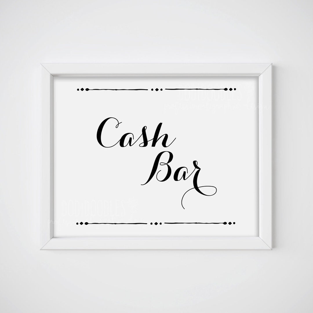 Cash Bar Sign Cash Bar Bar Sign Wedding Signs Wedding - Etsy