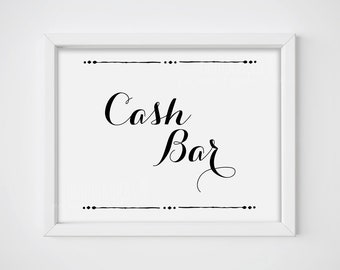 Cash Bar Wedding Sign - Etsy