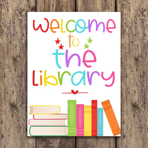 Library Welcome to the Library Classroom Signs Classroom - Etsy