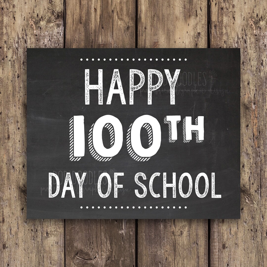 Happy 100th Day of School, 100th Day Sign, Classroom Decor, Teacher ...