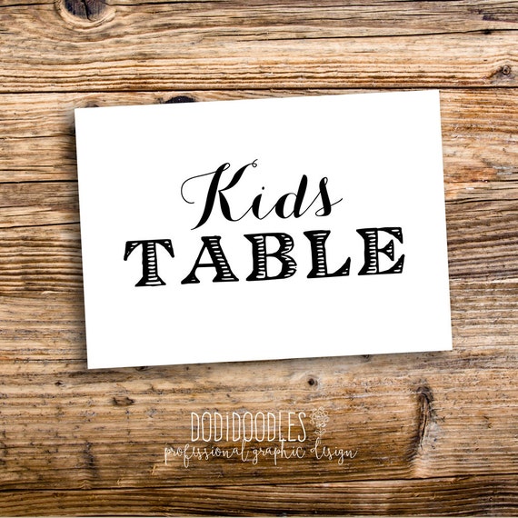 Kids Table Kids Table Sign Wedding Sign Wedding Signs - Etsy