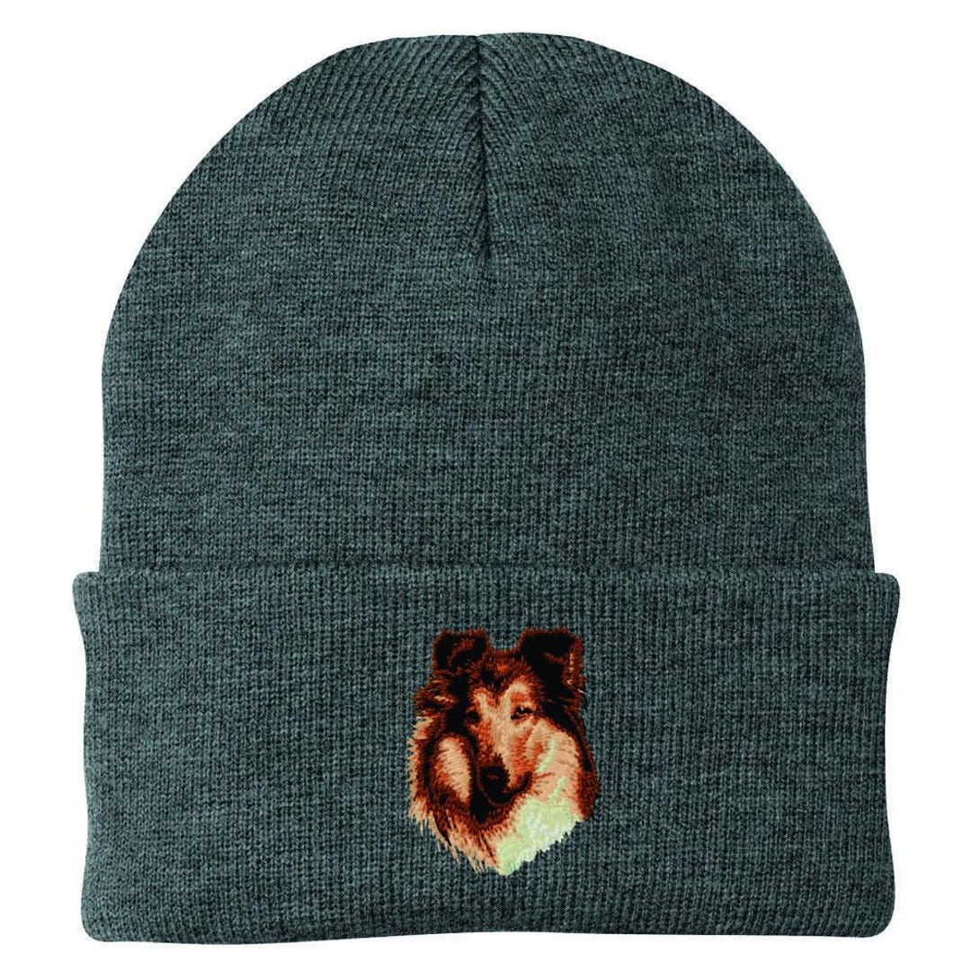 Embroidered Rough Coat Collie Knit Cap - Etsy