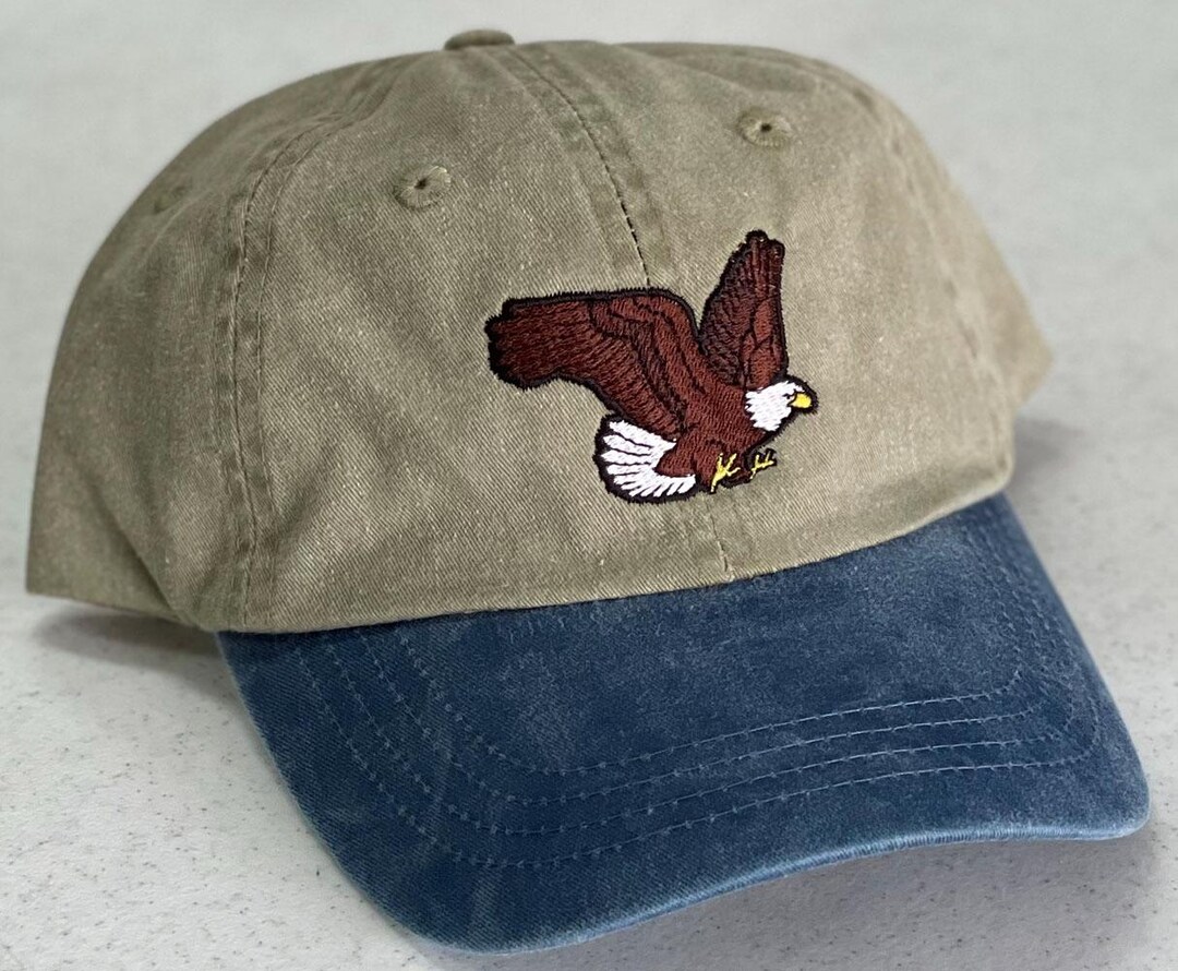 Personalized Embroidered Bald Eagle Two Tone Pigment-dyed Cap - Free ...