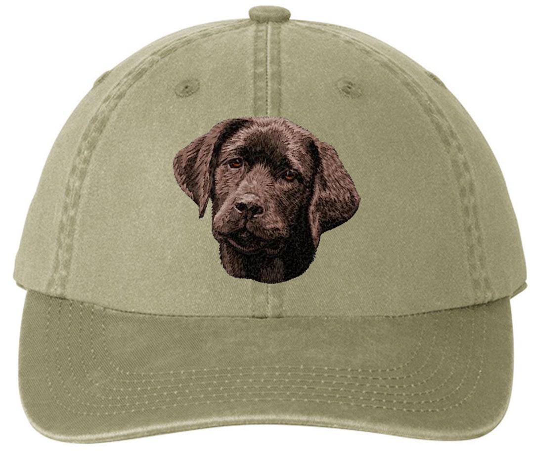 Embroidered Chocolate Labrador Retriever Garment Washed Cap - Free ...