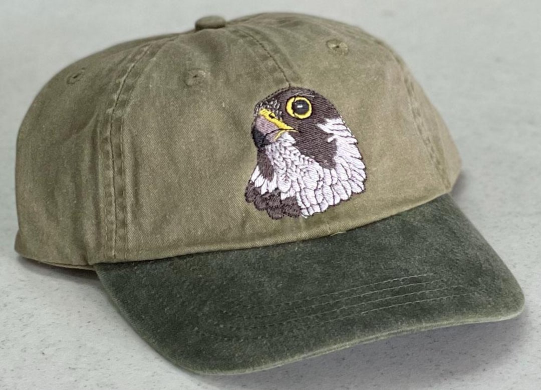 Personalized Embroidered Peregrine Falcon Two Tone Pigment-dyed Cap ...